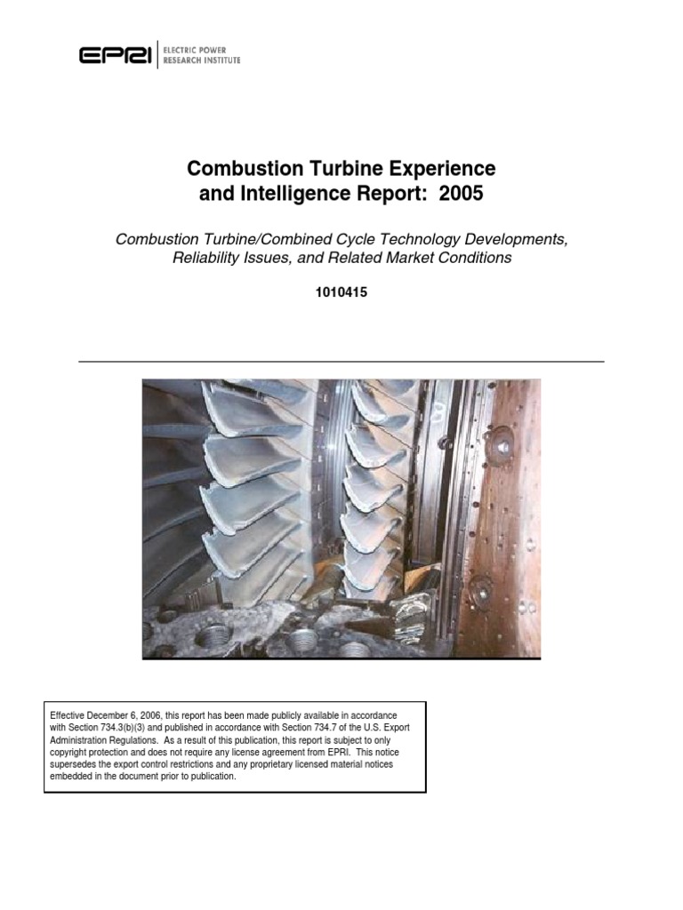 EPRI Combustion Turbine Experience and Intelligence Report | PDF ...