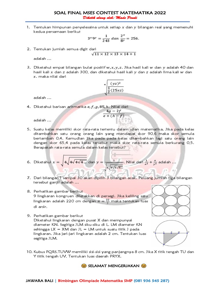 Soal Final Mses 2022 | PDF