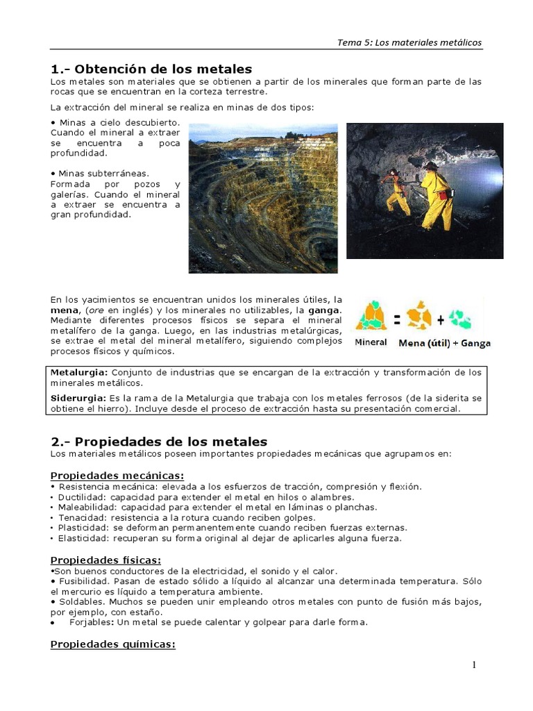 Topic 5 - Metales | PDF | Hierro | Arrabio