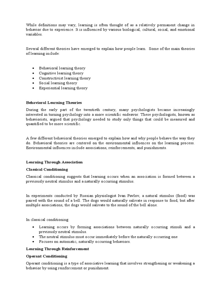 Humanism, Constructionism, Connectivism | PDF | Behaviorism | Learning