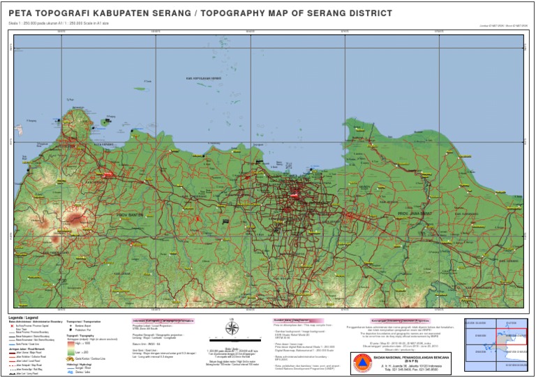 Peta Topographic Map Serang 250K | PDF | Teknologi & Rekayasa