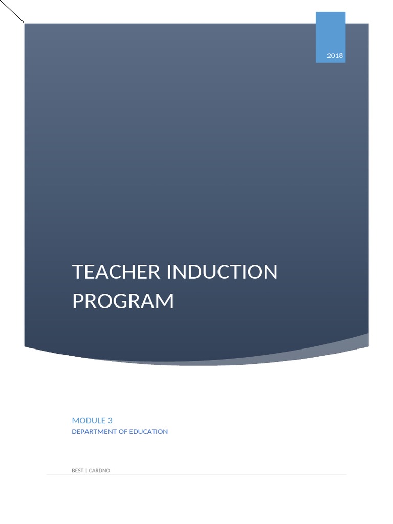 Teacher Induction Program Module 3 V1.0 | PDF | Child Development | Educational Technology
