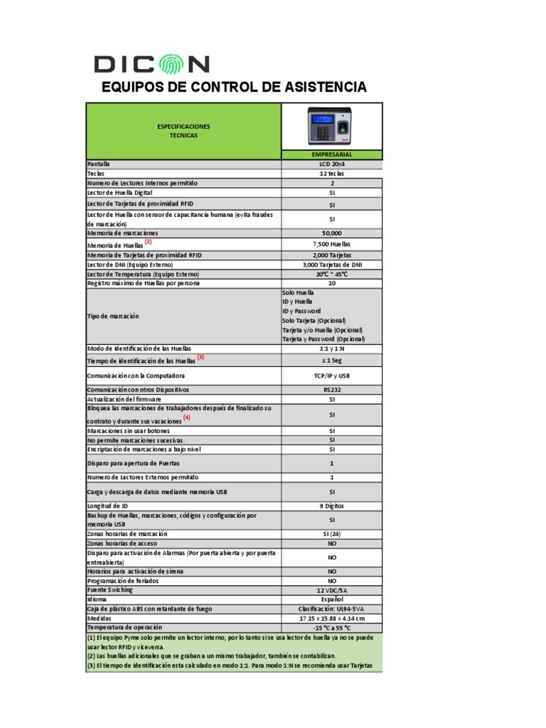 Especificaciones Equipos DICON Modelo Empresarial EH300-P | PDF | USB | Almacenamiento de datos ...