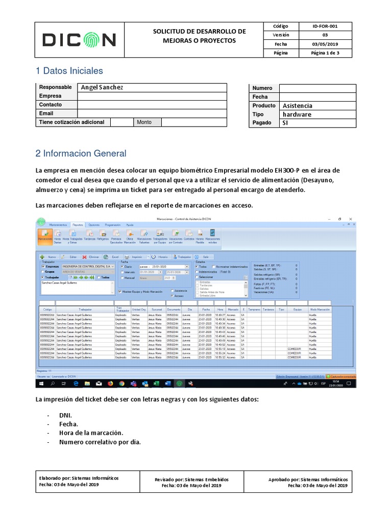 Ticket Aprobado para Comedor Empresarial | PDF | Ciencias de la ...