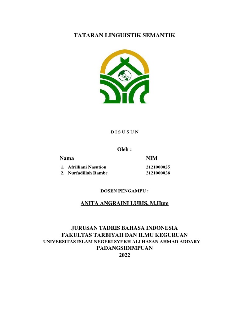 Tataran Linguistik Semantik | PDF