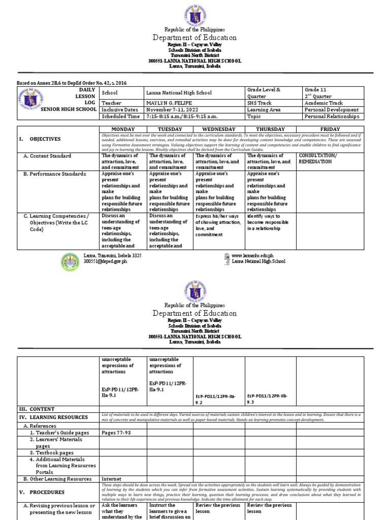 DLL Q2 WEEK1 Perdev | PDF | Teaching Method | Learning