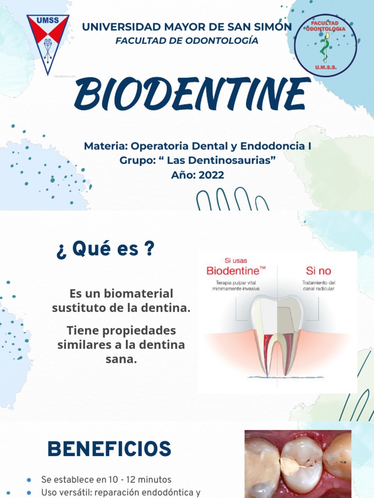 Biodentine: Biomaterial Dental Innovador | PDF | Materiales | Química