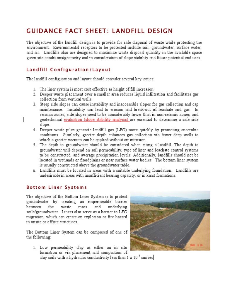 MSW SCS FactSheet Landfill Design Final | PDF | Surface Runoff | Stormwater