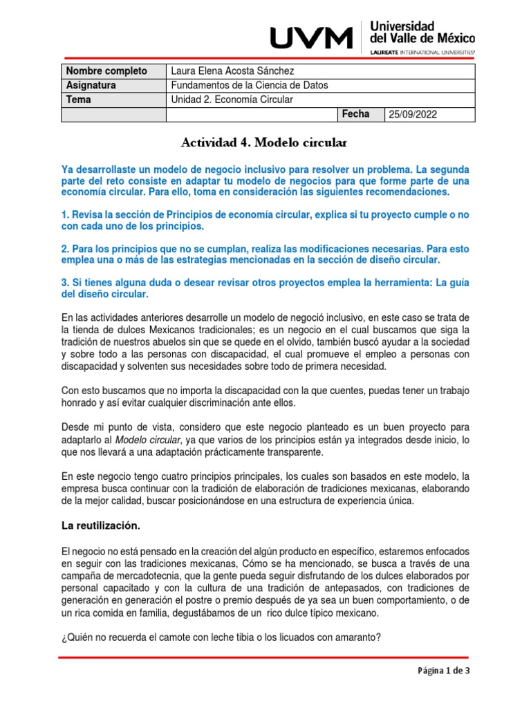 A4 - Modelo Circular - LEAS | PDF | Invalidez | Alimentos