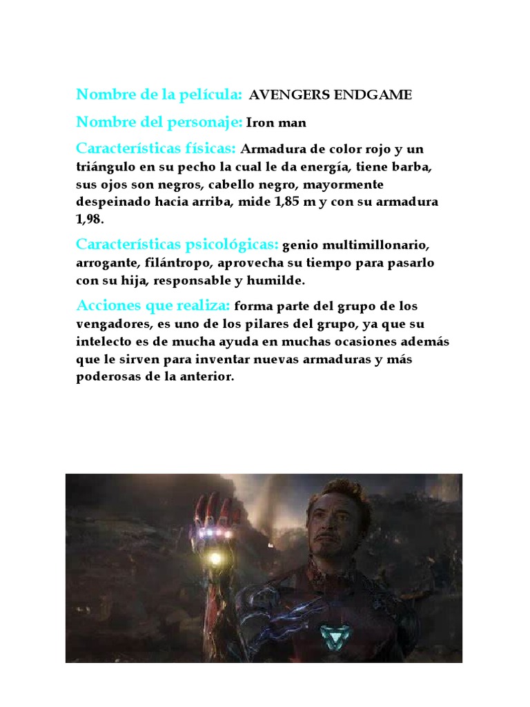 Descripcion de Un Personaje | PDF