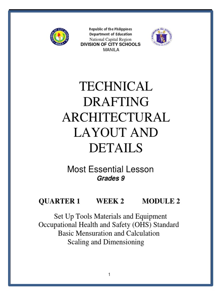 Tle-Le 9 q1 w2 Mod2 Technical Drafting | PDF | Occupational Safety And ...
