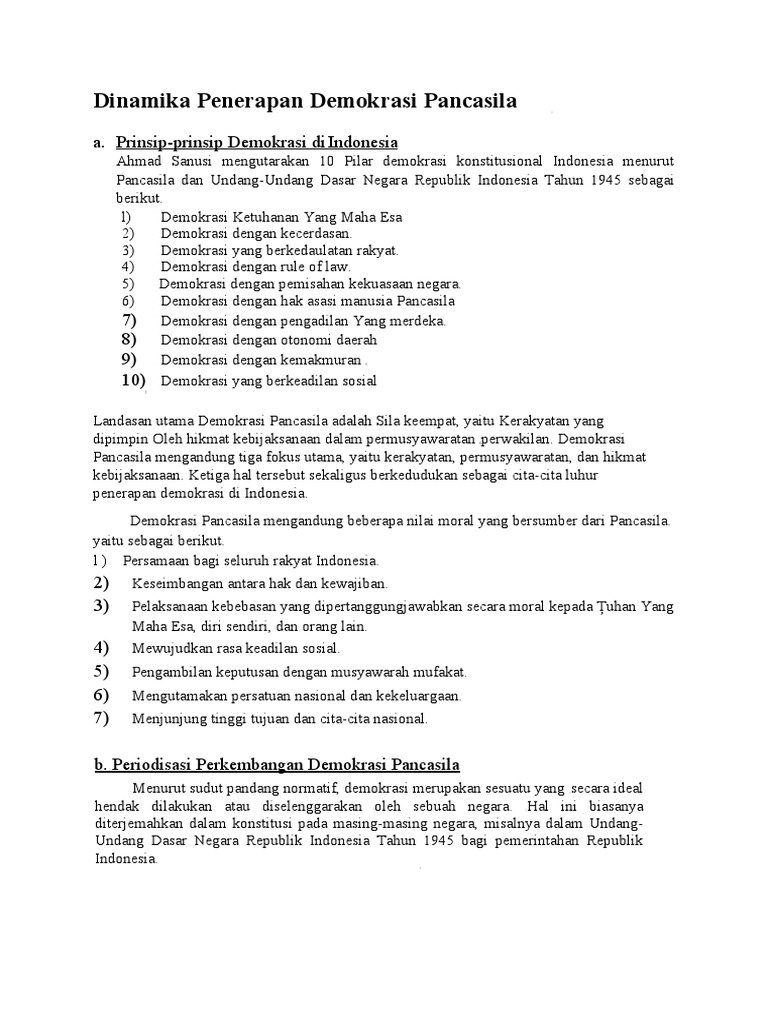 Dinamika Penerapan Demokrasi Pancasila | PDF