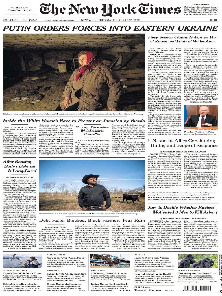 The New York Times February 22 TH 2022 | PDF