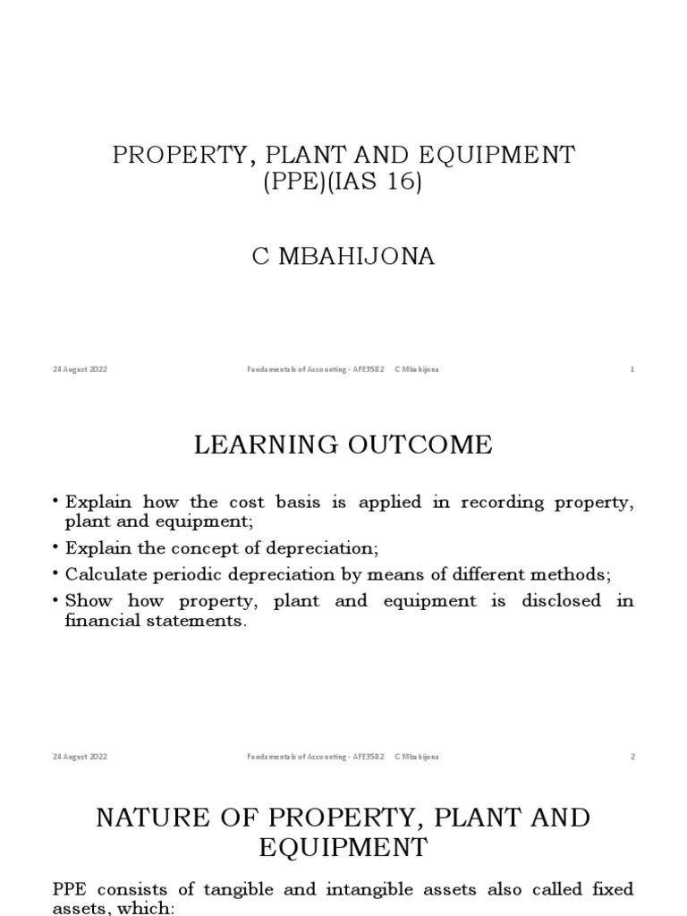 9 - Property, Plant and Equipment | PDF | Depreciation | Fixed Asset