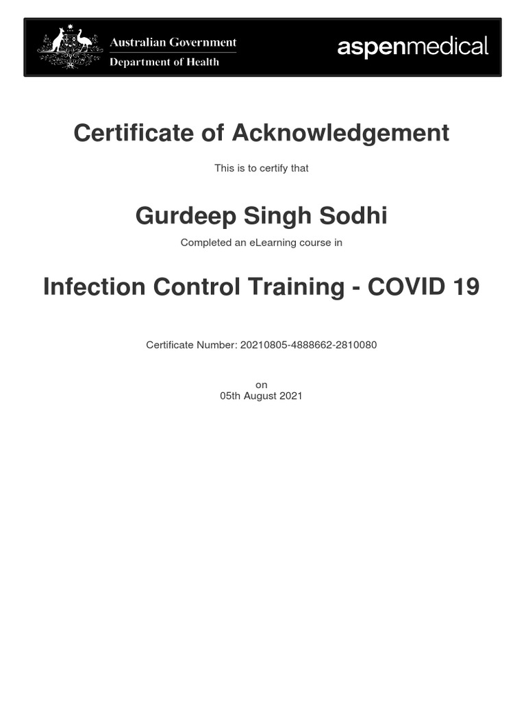Infection Control Training - COVID 19 | PDF