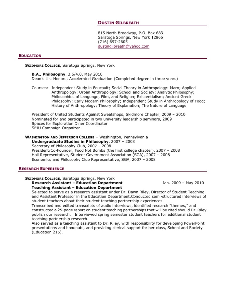 GilbreathDustin - Res CV Georgia | PDF