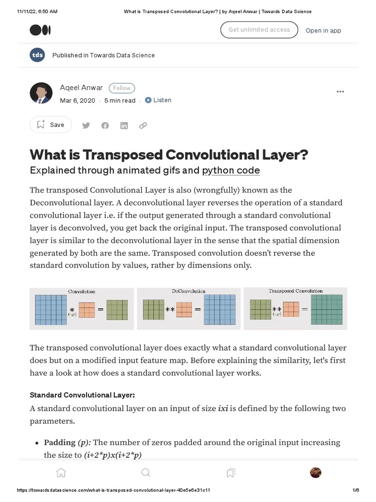 What Is Transposed Convolutional Layer - by Aqeel Anwar - Towards Data Science | Download Free ...