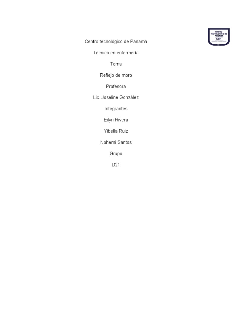 Reflejo de Moro en Bebés: Guía Completa | PDF | Medicina CLINICA