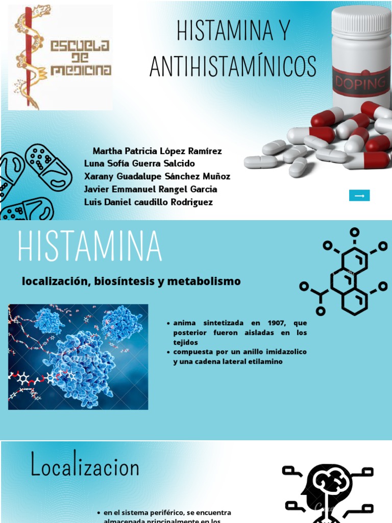 Histamina y Antihistamínicos | PDF | Bioquímica | Química
