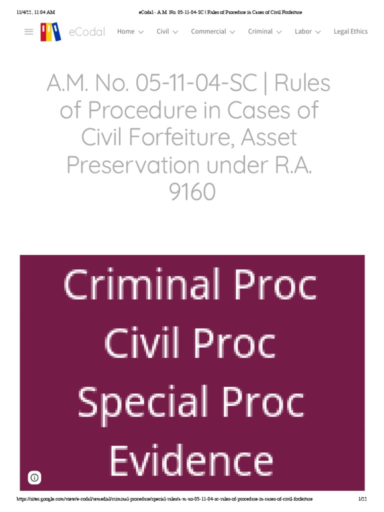 Civil Forfeiture Procedure Guidelines | PDF | Asset Forfeiture ...