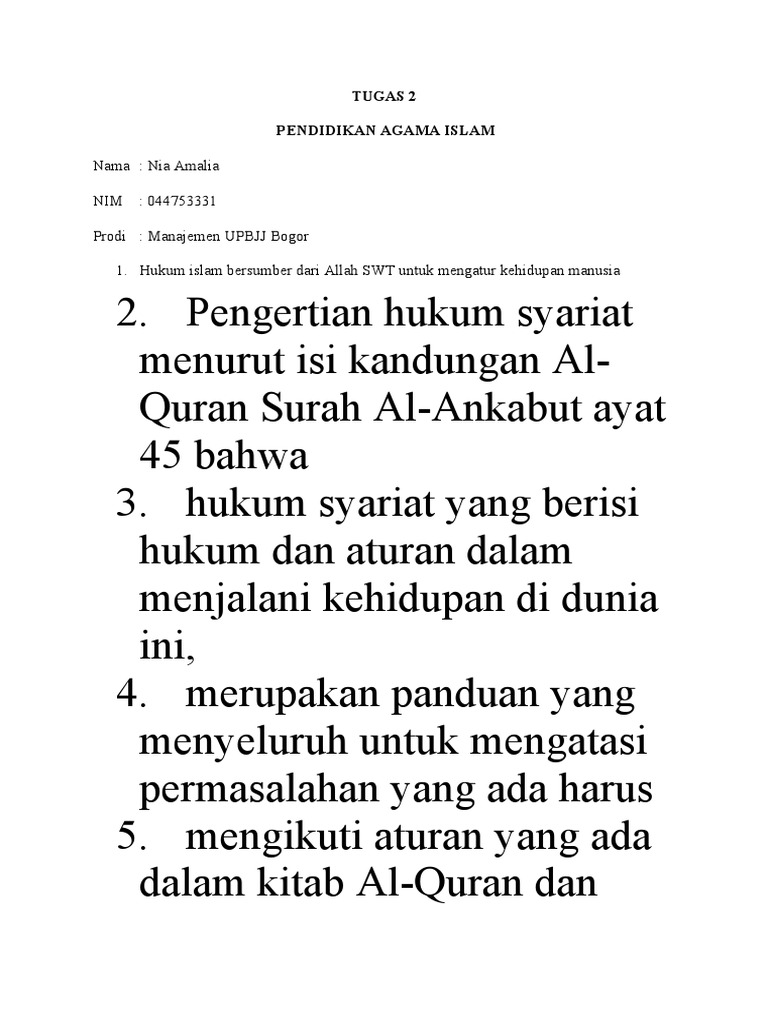 TUGAS 2 Pendidikan Agama Islam | PDF