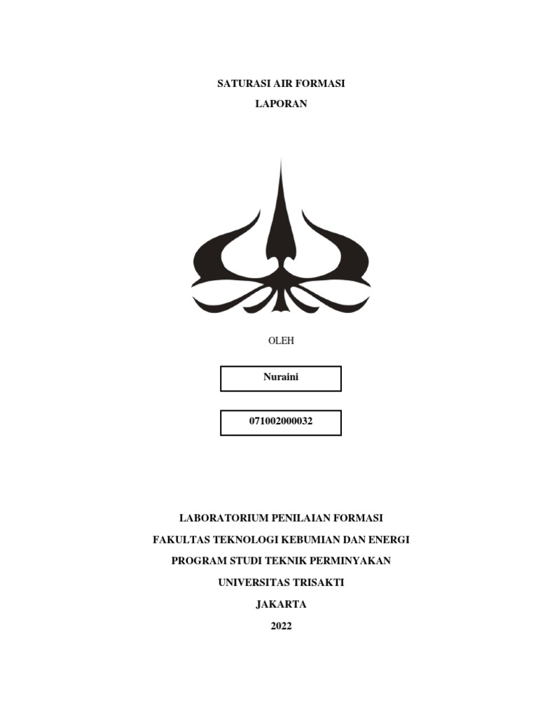 Saturasi Air Formasi Nuraini 071002000032 | PDF