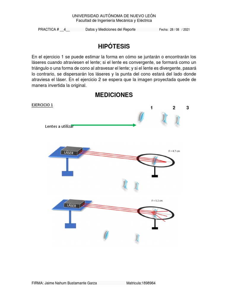 Practica 4 Lab de Fisica 4 | PDF | Óptica | Ligero