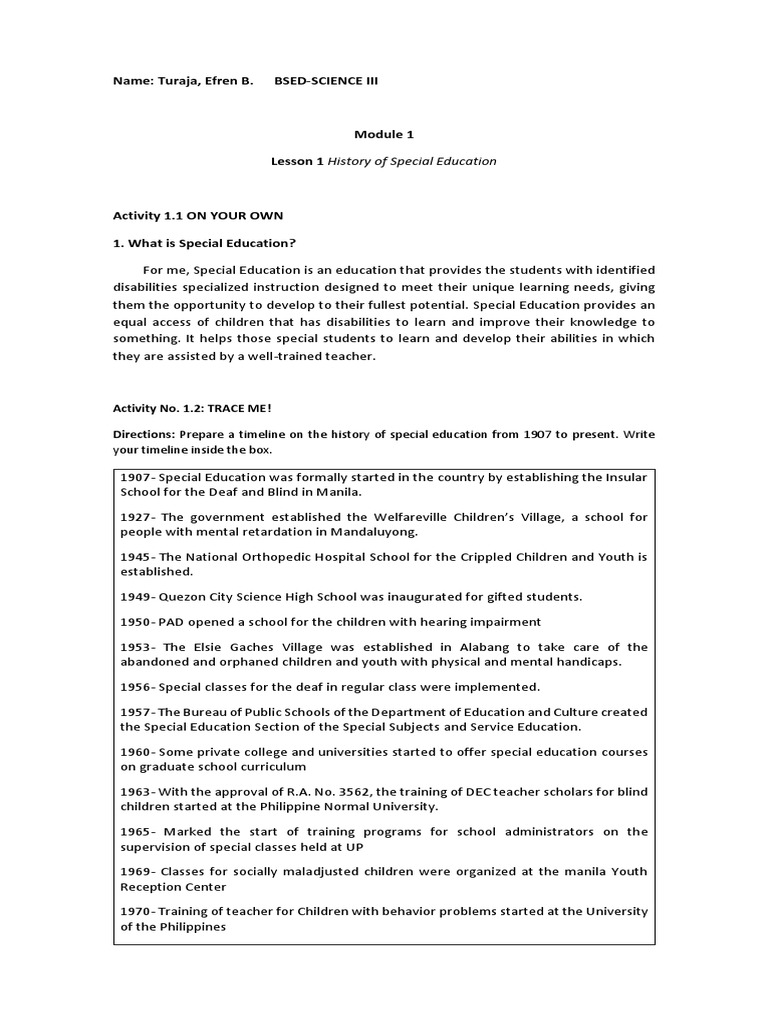 Educ 7 Chapter 1 | Download Free PDF | Special Education | Disability