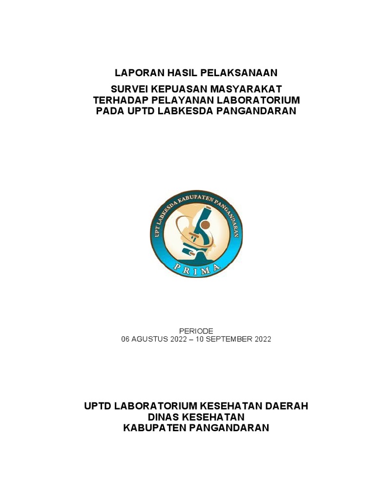 Laporan Hasil Pelaksanaan Survei Kepuasan Masyarakat | PDF | Bisnis | Pengelolaan Keuangan & Uang