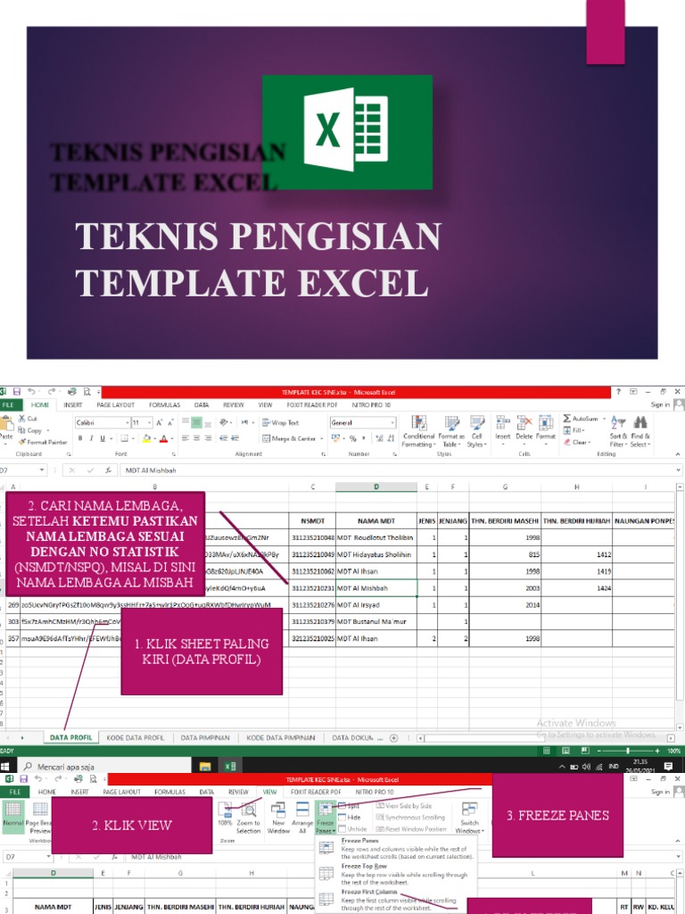 Panduan Pengisian Template Excel | PDF