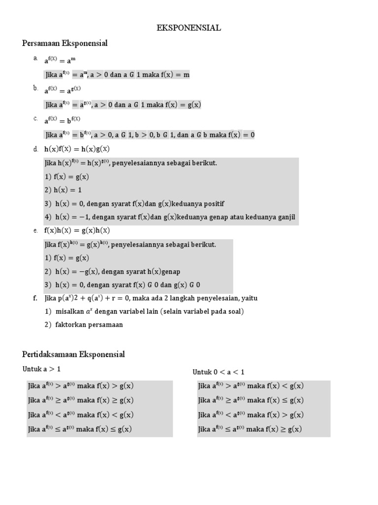 Eksponensial Kelas 10-1 (30AGUST21) | PDF