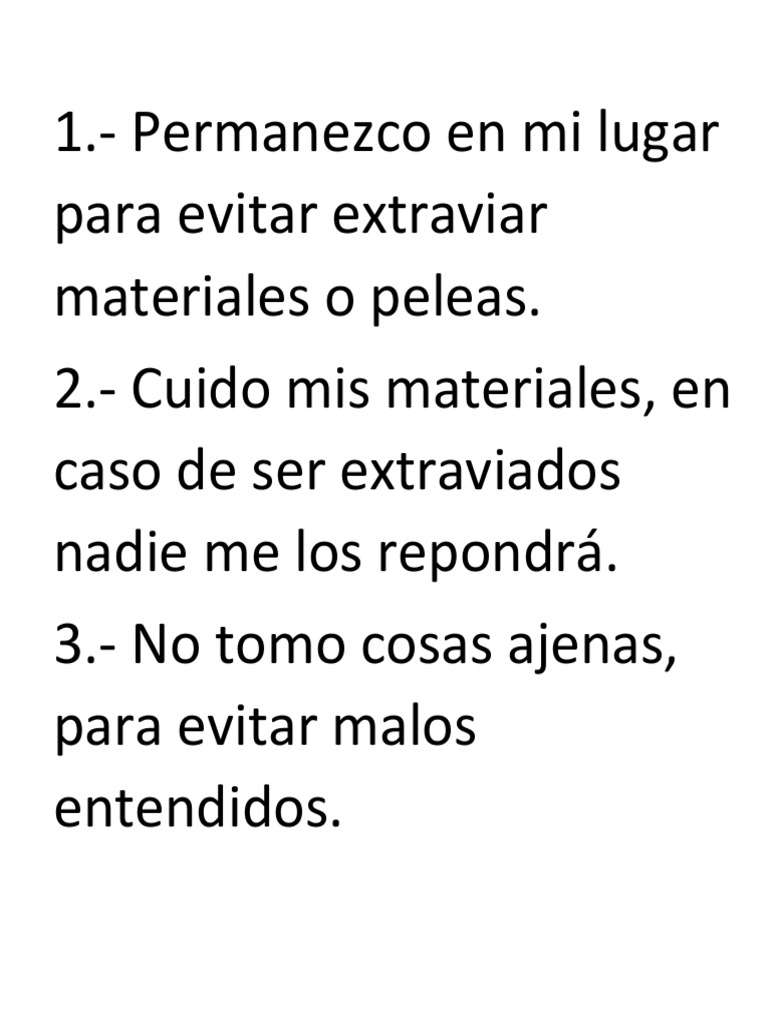 Reglas Del Salon | PDF