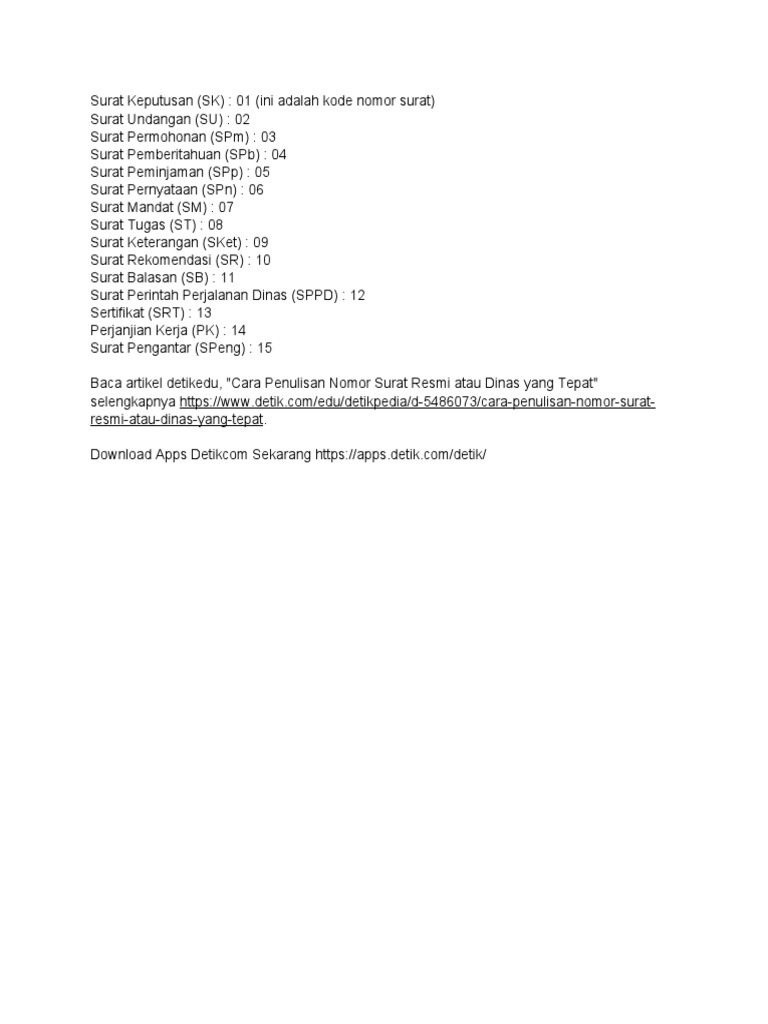 Penomoran Surat Keputusan Resmi | PDF | Karier & Perkembangan | Komputer