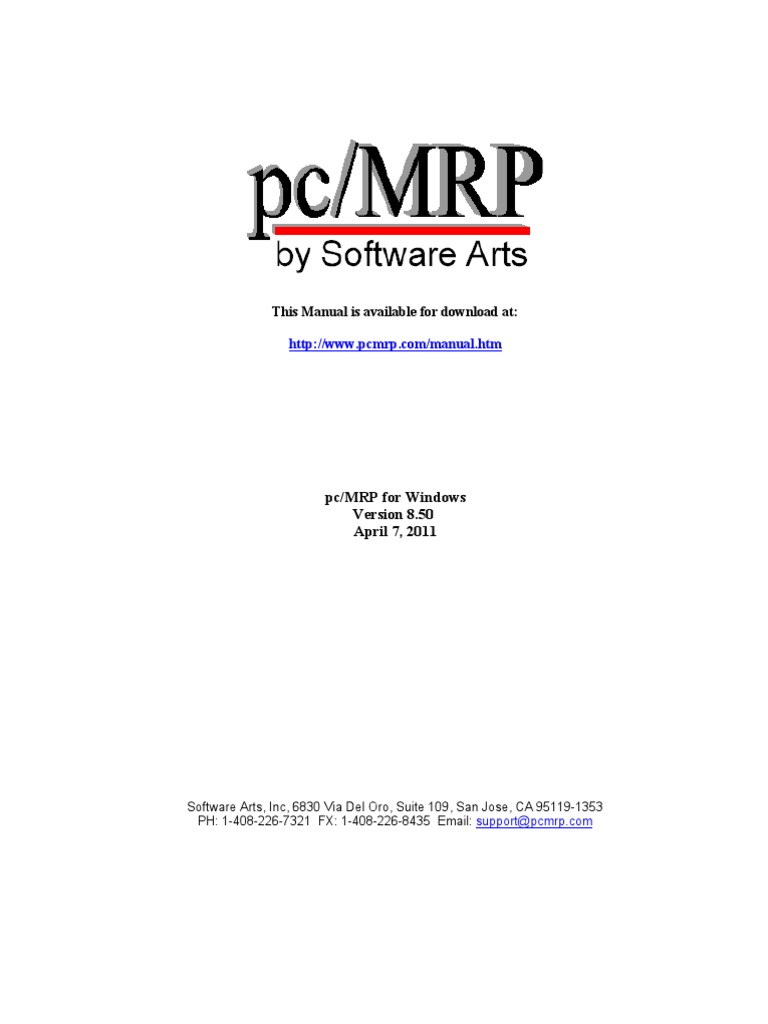 pc/MRP Manual for Manufacturing ERP Software | PDF | Personal Computers ...