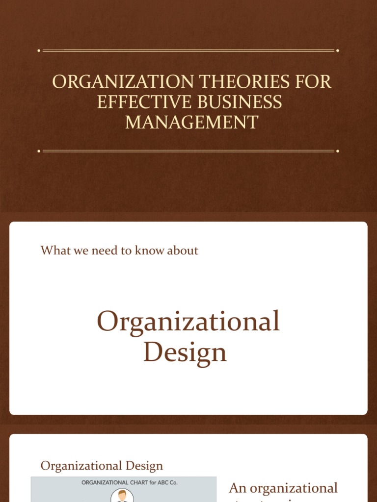 Organization Theories for Business Management | PDF | Organizational ...