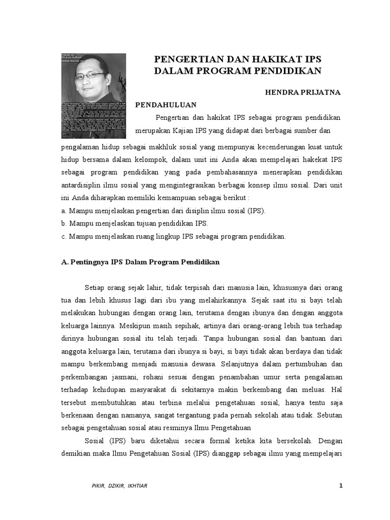 Hakikat dan Pentingnya IPS dalam Pendidikan | PDF