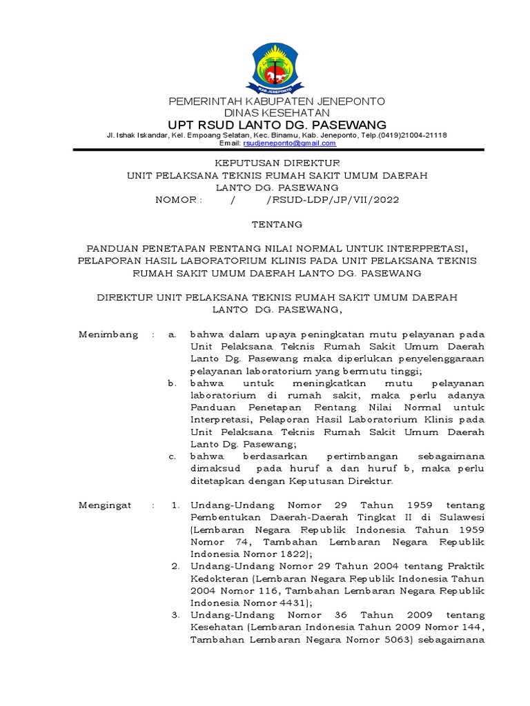 Panduan Penetapan Rentang Nilai Normal Untuk Interpretasi | PDF