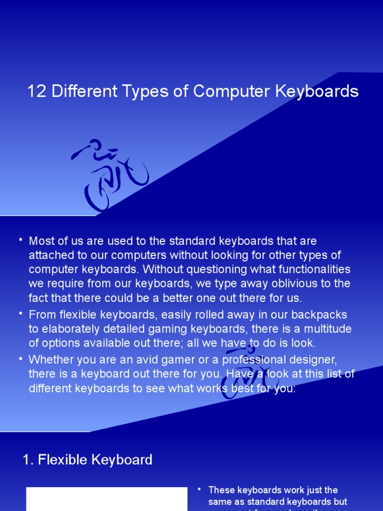 12 Different Types of Computer Keyboards | PDF | Computer Keyboard | Laptop