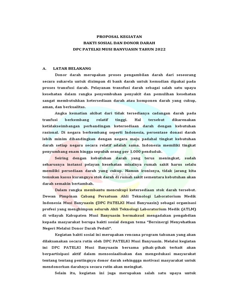PROPOSAL KEGIATAN PATELKI - DPC Muba (Revised) | PDF