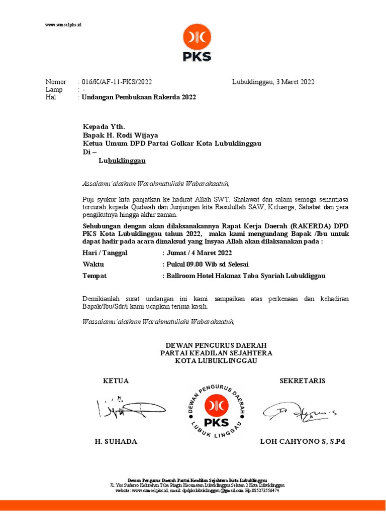 Surat-Undangan-Tokoh - Dan Pimpinan Parpol | PDF