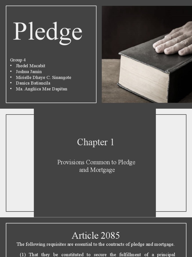 Pledge | PDF | Mortgage Law | Debt