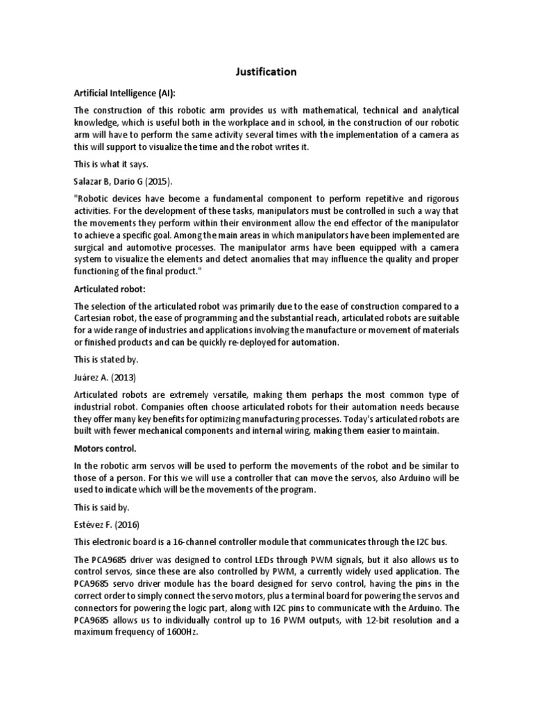 Justification | PDF | Robotics | Robot
