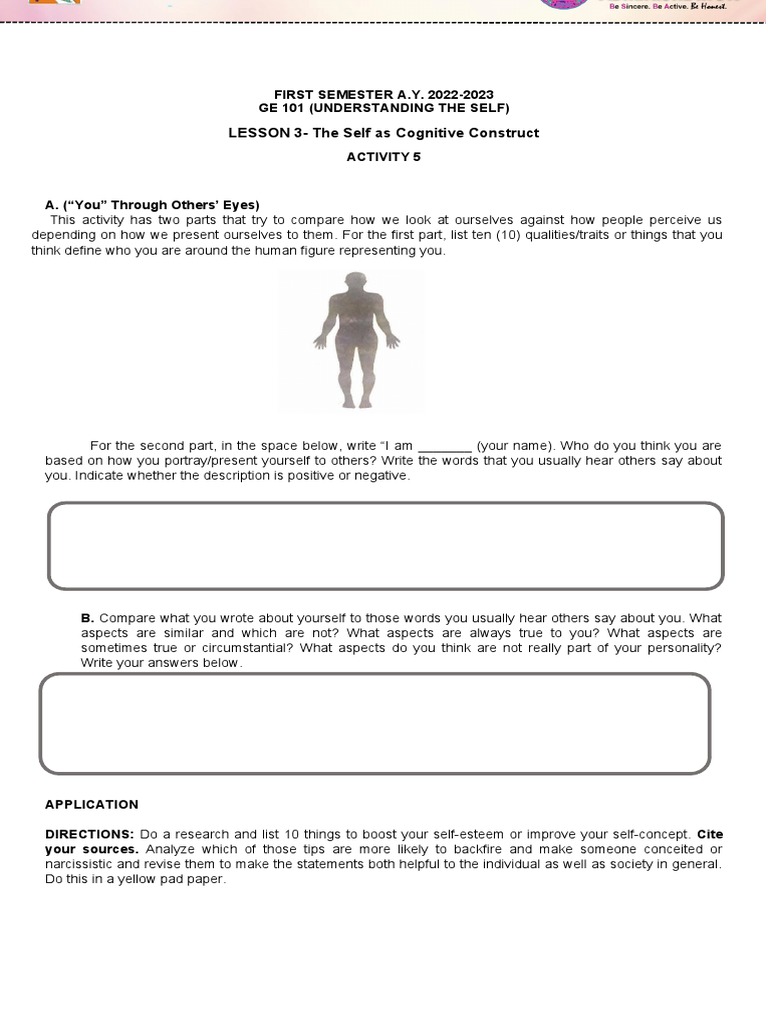Uts Chapter 1 Lesson 3 Activity 56 | PDF | Self Esteem | Reference