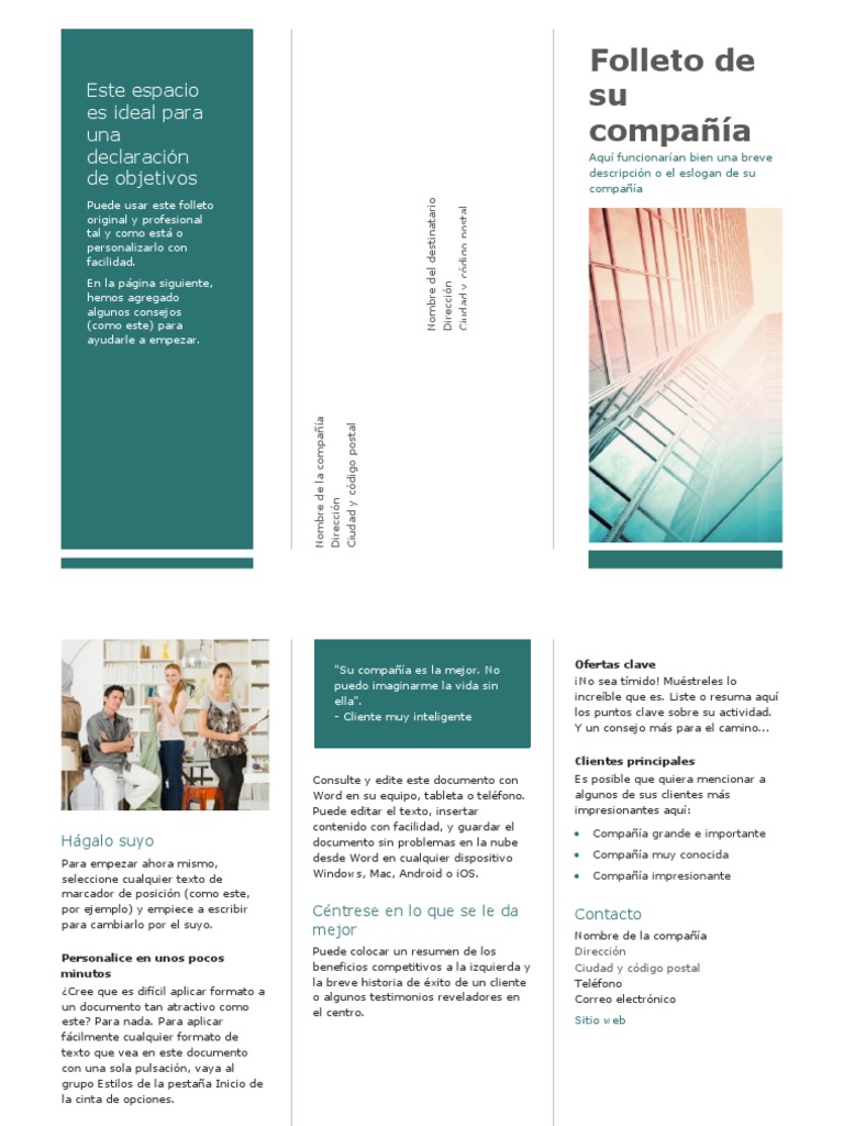 Modelo Triptico | Descargar gratis PDF | Microsoft Word | Tableta