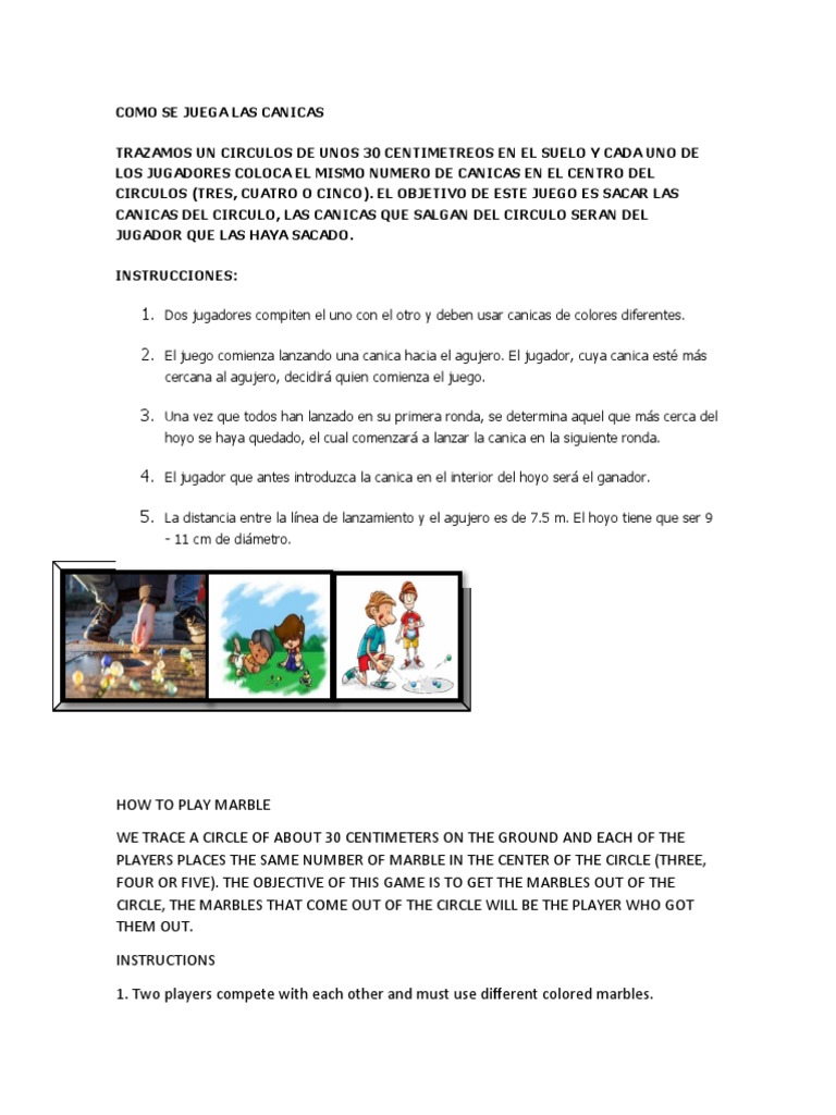 Como Se Juega Las Canicas | PDF