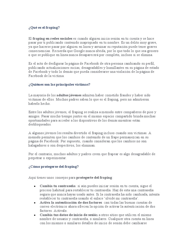 Protección contra el Fraping | PDF | Contraseña | Servicio de redes ...