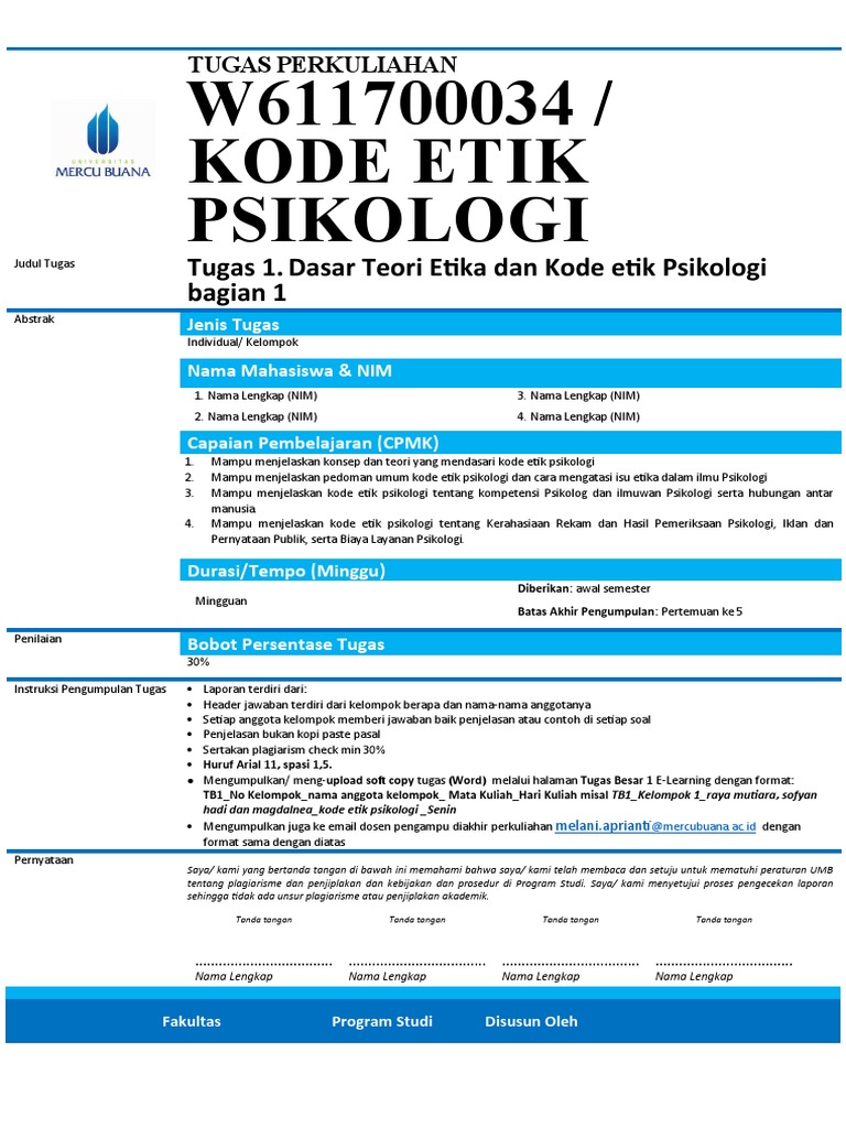 RTM TB 1-Kode Etik Psikologi | PDF