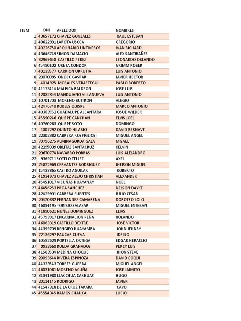 Lista de Empleados de DINET S.A. | PDF
