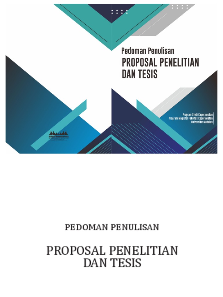 Buku Pedoman Penulisan Proposal Penelitian Dan Tesis Program Magister | PDF