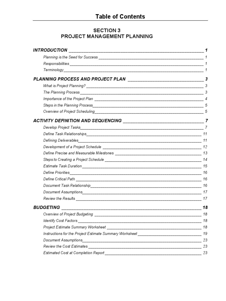 Project Management Planning-Planning Process & Project Plan | PDF ...